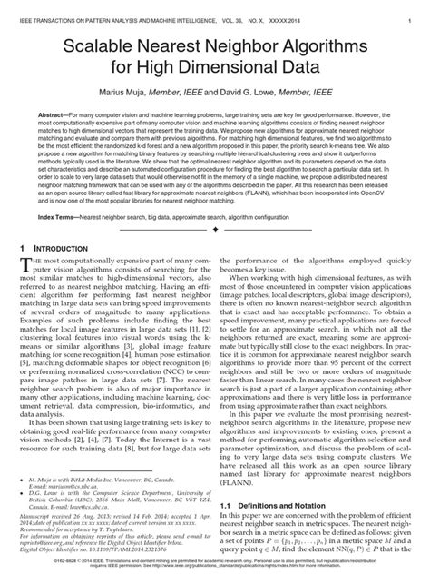 (PDF) Scalable Nearest Neighbour Algorithms for High Dimensional Data - DOKUMEN.TIPS