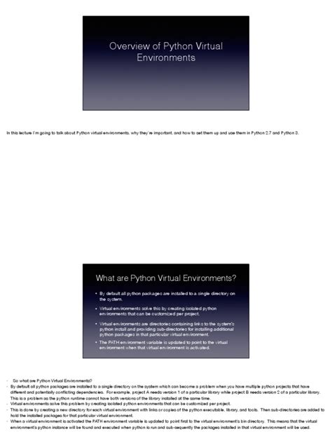 Python Virtual Environments Overview Pdf Library Computing Python Programming Language