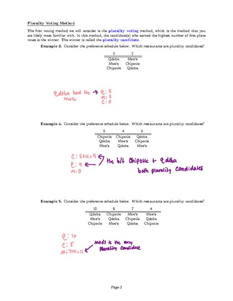 Preference Schedule Plurality Voting Majority Candidate Pgs 1 4 Plurality Voting Method The