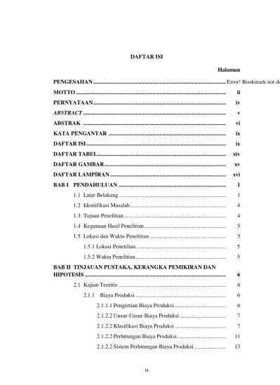 daftar isi halaman pengesahan