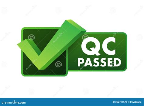 Qc Passed Pass Quality Sign Label Vector Stock Illustration Stock