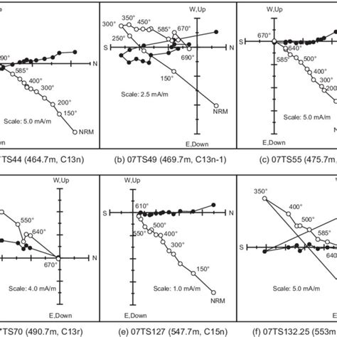 Orthogonal Zijderveld Vector Plots Of Representative Thermal