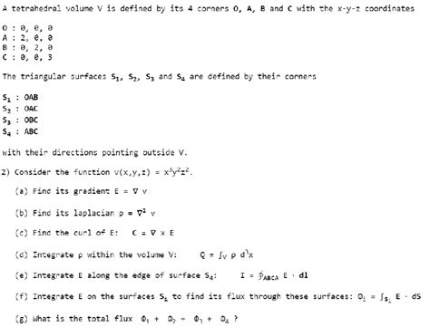 Solved A Tetrahedral Volume V Is Defined By Its 4 Corners