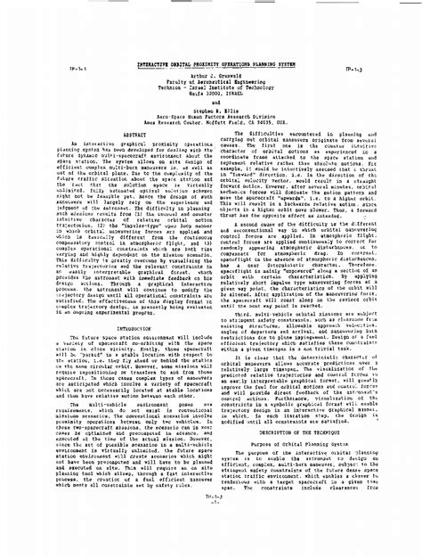 Interactive Orbital Proximity Operations Planning System Ieee Conference Publication Ieee Xplore