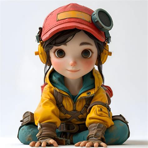 Cute Astronaut Girl In Helmet And Spacesuit 3d Rendering Premium Ai Generated Image