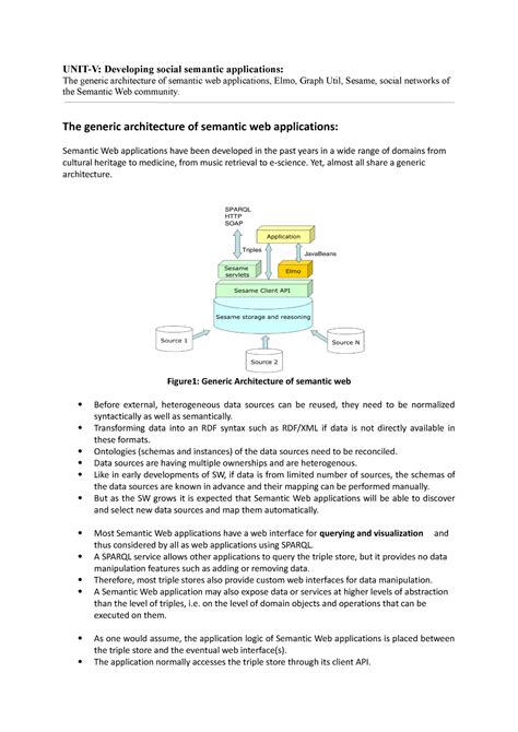 Unit 5 Snsw It Is Notes Of Softwre Web And Semantic Web Unit V