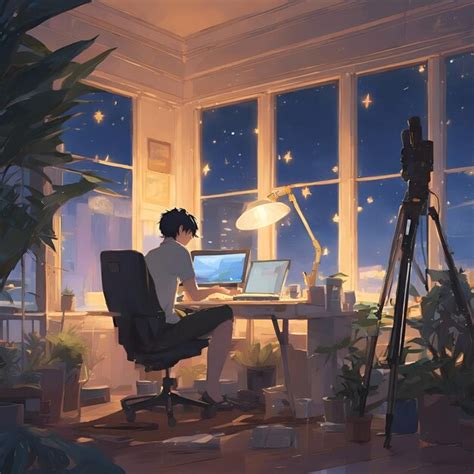 premium photo a serene lofi illustration featuring soft hues and