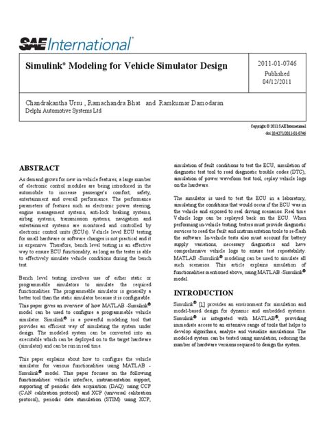Vehicle Simulator Pdf Simulation Internet Protocols