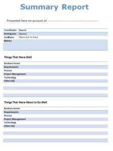 Summary Report Example Free Report Examples