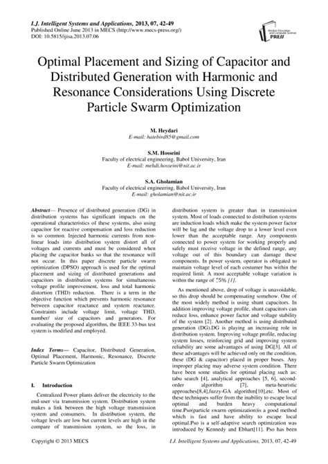 optimal placement and sizing of capacitor and distributed generation