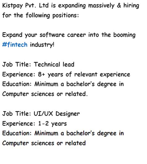 Hiring Technical Lead Uiux Designer Android Developer Sqa Engineer