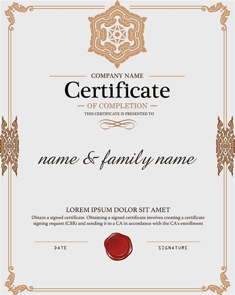 Red And White Certificate Frame Academic Certificate Template