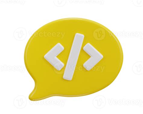 Software Code 3d Icon Isolated On Coding Message Bubble Sign