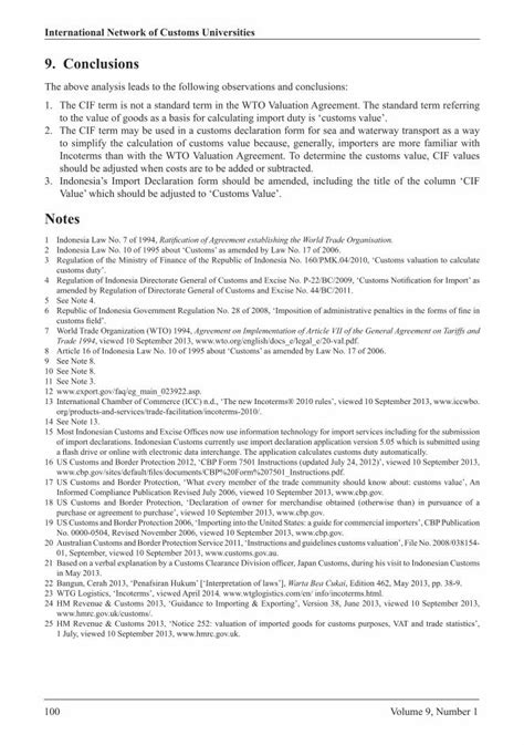 Pdf The Use Of Cif Incoterms In Indonesias Import Declarations Dokumentips