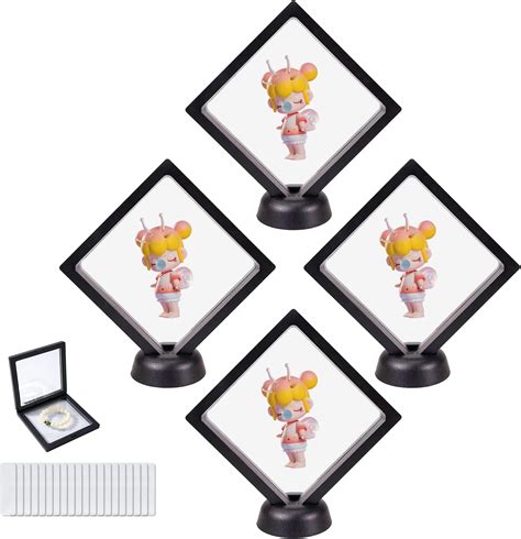 Jp Ma・sele ディスプレイケース アクリルキーホルダー ラバーストラップ アクキー 鑑賞 展示 おしゃれ 収納 ルースケース 透明 フィルム 取り外せる台座