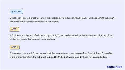 solved question 2 here is a graph g draw the subgraph of g induced