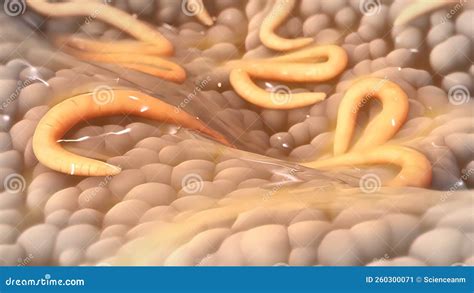 Planaria Flatworm Under Microscope View Stock Illustration