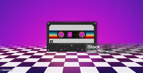 복고풍 색상 80 년대와 90 년대 스타일 카세트 테이프 믹스 테이프 복고풍 카세트 디자인 음악 빈티지 및 오디오 테마 신스