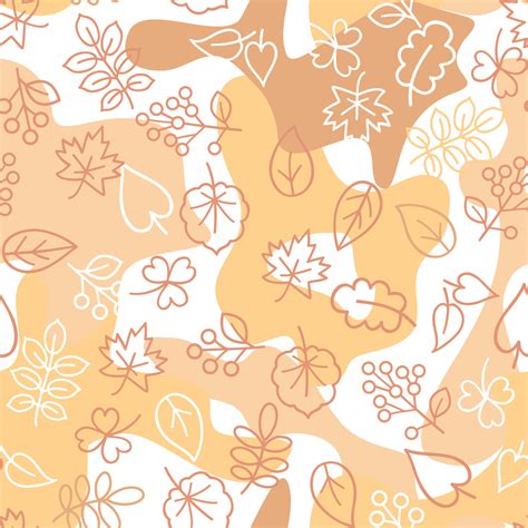 Autumn Leaves Seamless Pattern Season Floral Wallpaper Fall Leaf