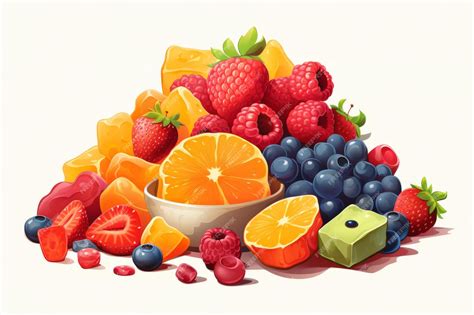 Premium Photo Tempting Fruit Snacks Clipart A Delectable Display In A