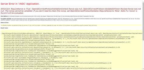 Getting Error Idx21323 When Accessing The Regestered Application Via