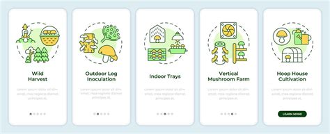 Cultivation Techniques Onboarding Mobile App Screen Walkthrough 5 Steps Editable Graphic