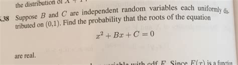 Solved Suppose B And C Are Independent Random Variables Each Chegg