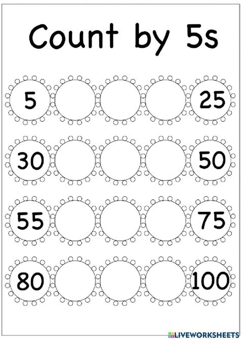 Printable Counting Worksheet With Numbers For The Number Five And Ten Hundreds