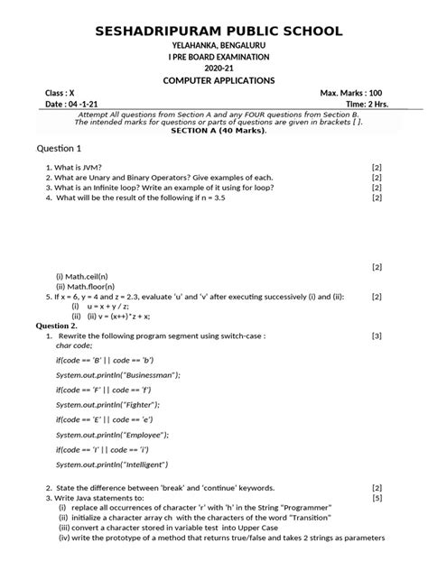 Class10 Preboardd12021 Pdf Parameter Computer Programming