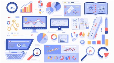 Professional Analytics Icons Collection For Data Visualization Premium Ai Generated Vector