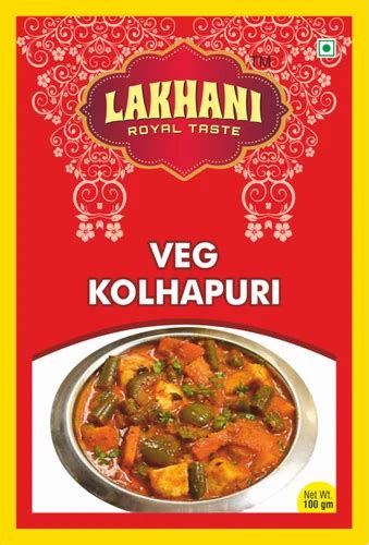 Veg Kolhapuri Ready To Cook Masala 100gm Packaging Type Packet At