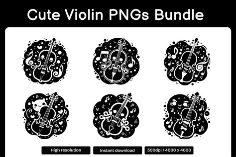 Cute Violin Pngs Bundle Deeezy