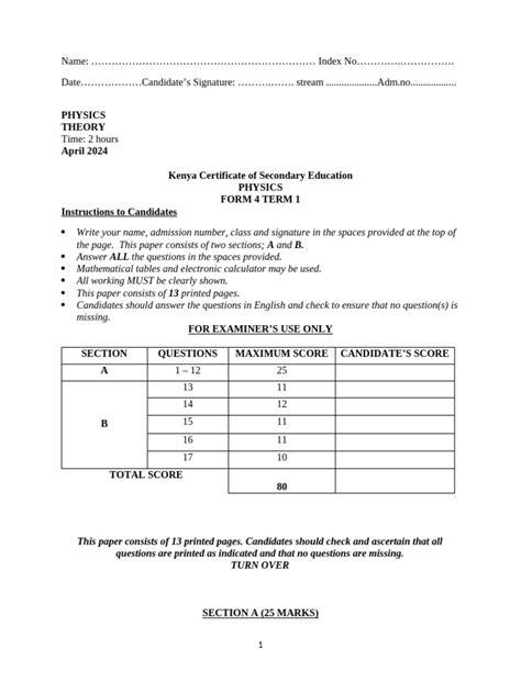 Form 4 Physics Paper 2 Question Paper Pdf Electrodynamics