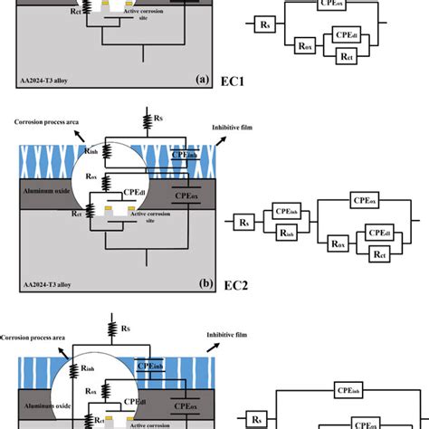The Equivalent Circuits Which Were Employed To Fit The Impedance