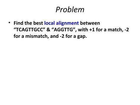 The Smith Waterman Algorithm Ppt The Smith Waterman Algorithm Ppt