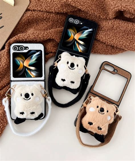 귀여운 쿼카 털 인형 스트랩 슬림 하드 갤럭시 Z플립5 Z플립4 Z플립3 제트플립5 제트플립4 제트플립3 지플립5 지플립4 지플립3 Zflip5 케이스 에이블리