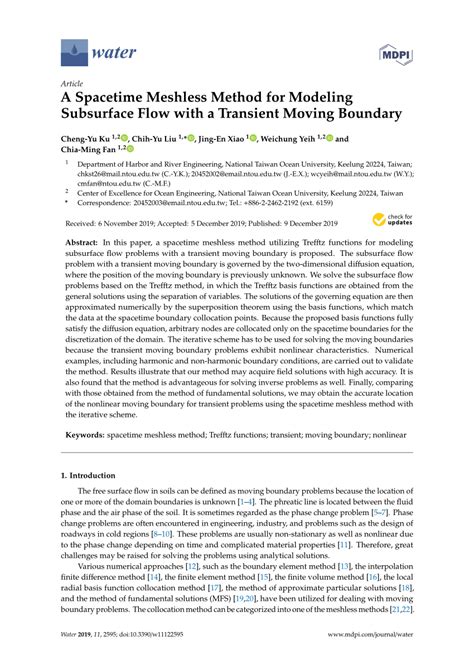 Pdf A Spacetime Meshless Method For Modeling Subsurface Flow With A