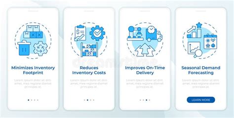Benefits Of Mrp Ii Blue Onboarding Mobile App Screen Stock Vector