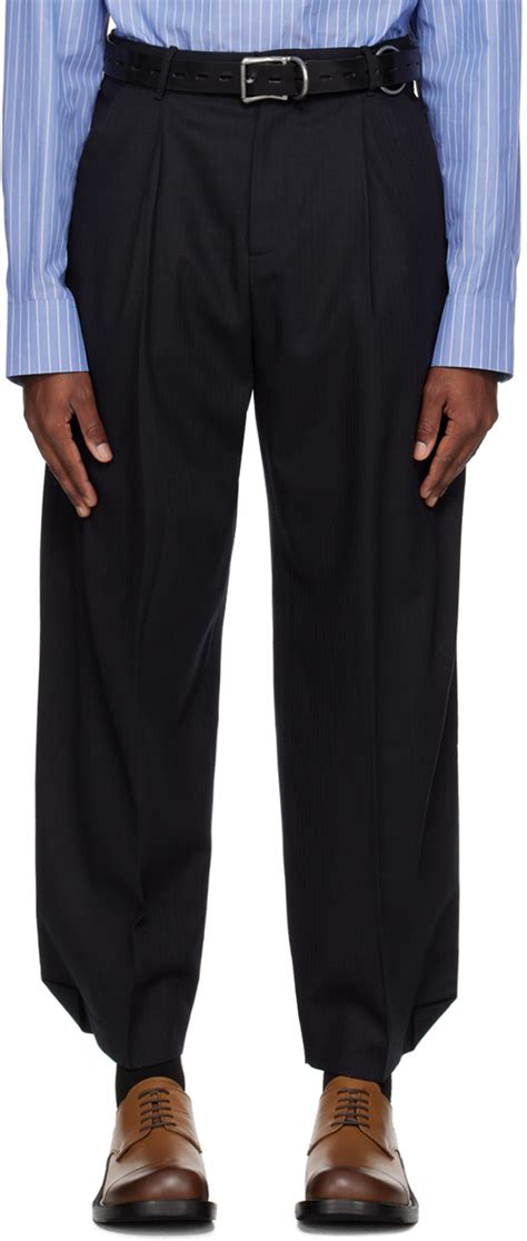 Navy Pleated Trousers By Ader Error On Sale