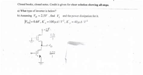 solved closed books closed notes credit is given for elear