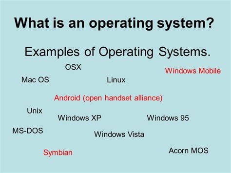 Operating System Examples Types Of Operating Systems