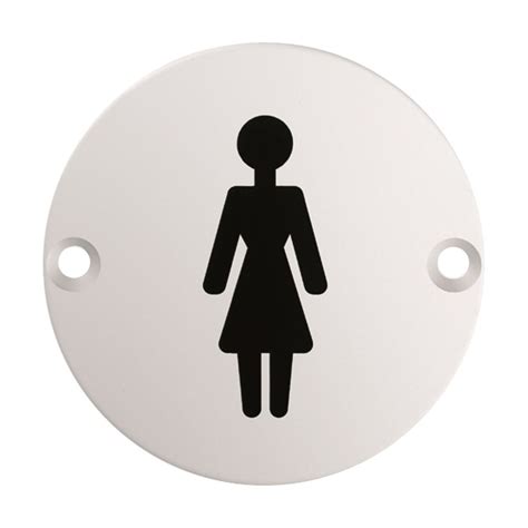 Eurospec Signage Female Symbol 75mm Satin Stainless Steel Sex101