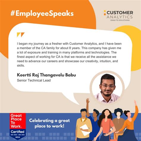 Customer Analytics Llc On Linkedin Employeespeaks Gptw Greatplacetowork Ideastosolutions Ca…