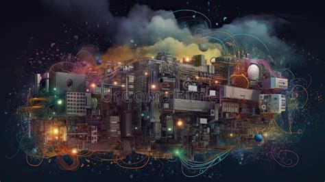 Ai Generated Conceptual Cloud Networking And Computing Showcasing The Interconnectedness Of