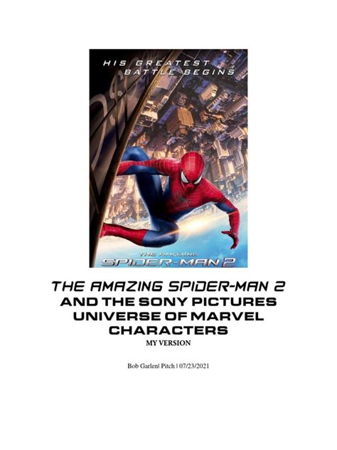 My Pitch For The Amazing Spider-Man Cinematic Universe | PDF | Spider Man | Marvel Comics Characters