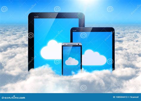 Cloud Computing On Mobile Devices Stock Illustration Illustration Of Network Service 108504413