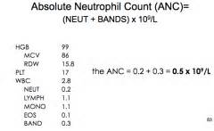 Onc CBC Review Neutropenia Flashcards Cram Com
