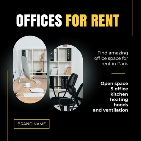 Modern Office Space For Rent Online Instagram Post Template VistaCreate
