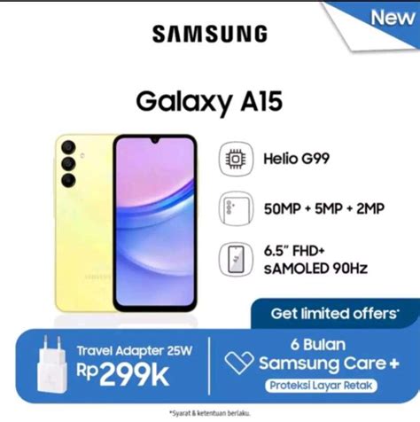 Promo Samsung Galaxy A15 LTE 8GB 128GB 8GB 256GB Garansi Resmi 1 Tahun 8GB 256GB Yellow