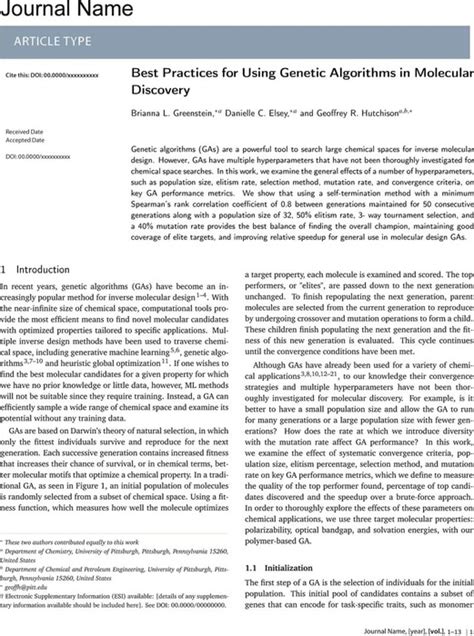 Best Practices For Using Genetic Algorithms In Molecular Discovery Theoretical And